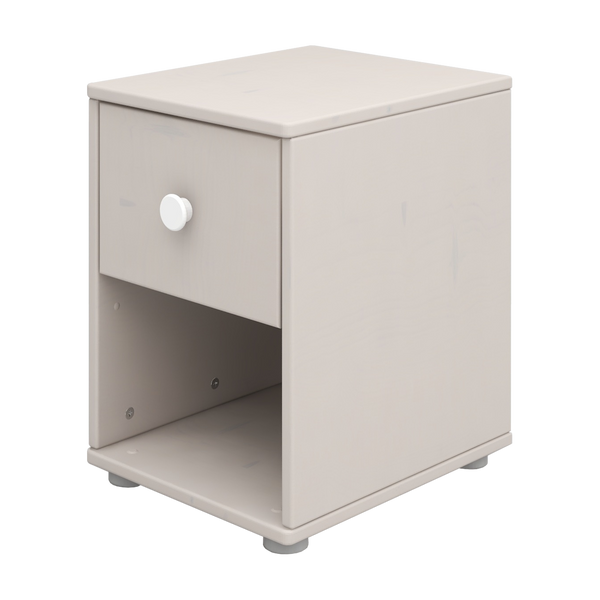 Flexa. Classic chest with 1 drawer with white knobs - Grey washed ...